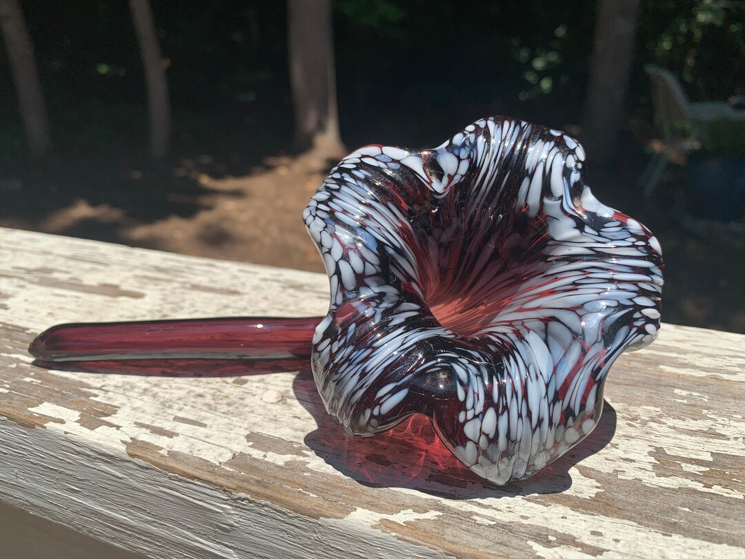 Gorgeous Artisan Hand Blown Glass Flower Single Stem. Murano Style ...