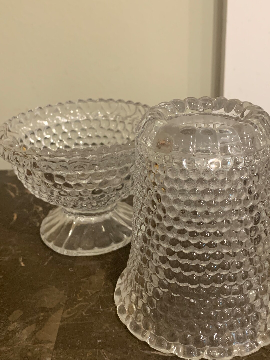 Vintage Hobnail Pattern Fairy Lamp 2 Piece Candle Holder - Etsy