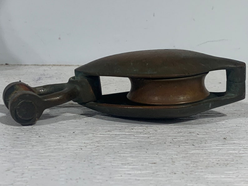Vintage Rare Solid Cast Brass Nautical Pulley for Sailboat, Has Patina ...