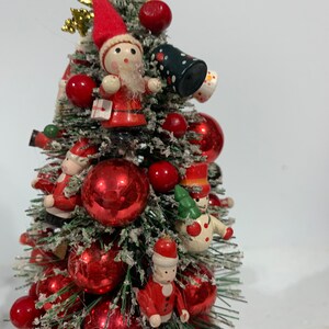Vintage Relpo Christmas Santa Sleigh Planter, Tree Filled With Vintage ...