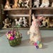 Lefton Pink Eyed Rabbit With Sticker, Holding a Vintage Wired Basket ...