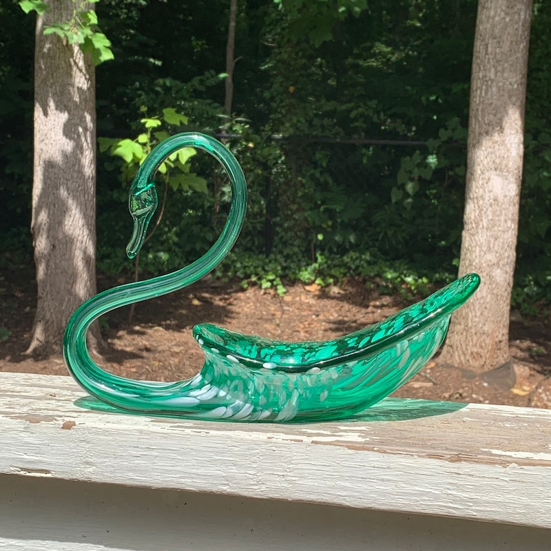 Glass Swan - Etsy
