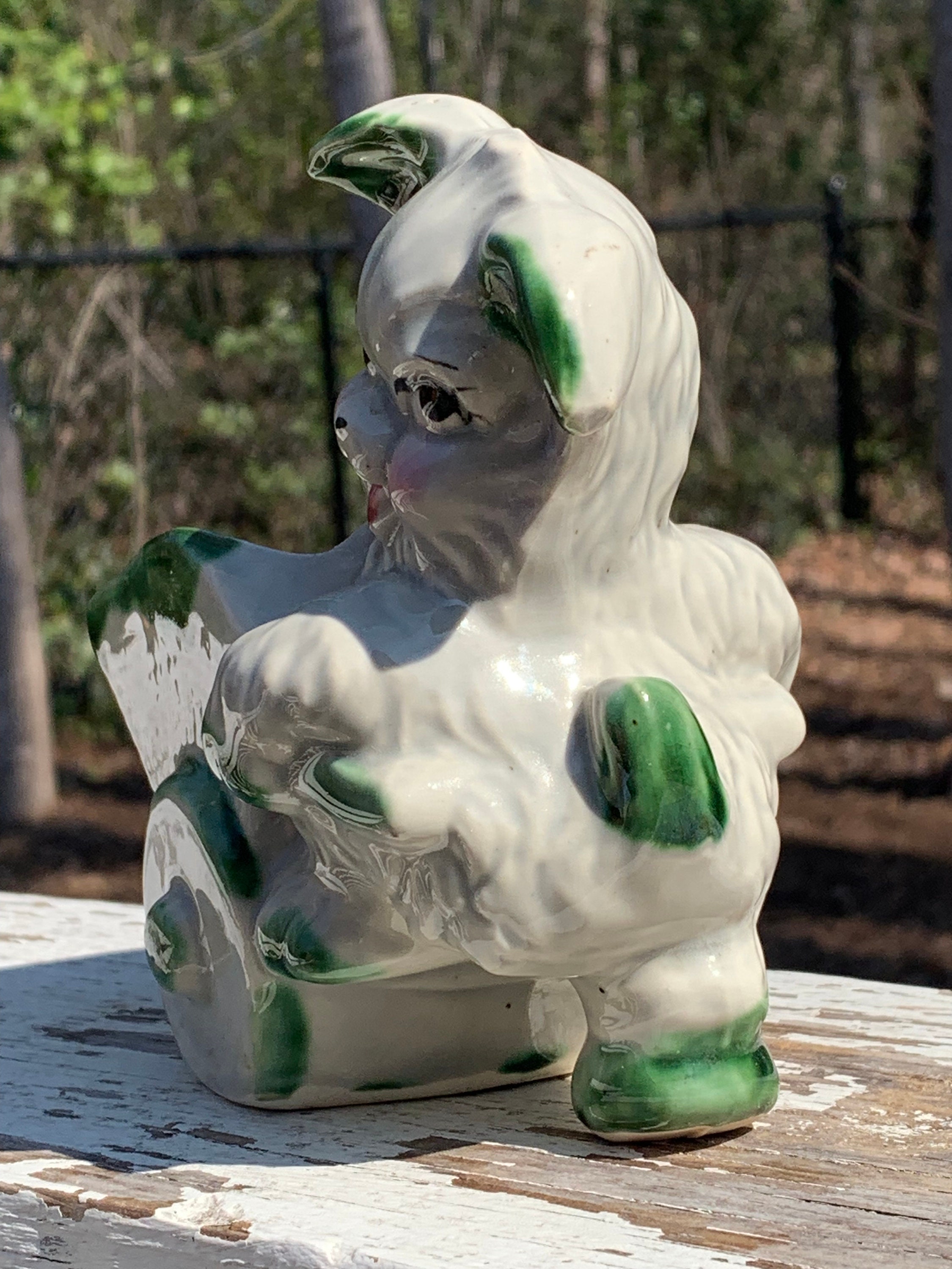 USA Pottery Billy Goat or Puppy Wagon Cart Planter, 5 1/2 Inches, 1960s ...