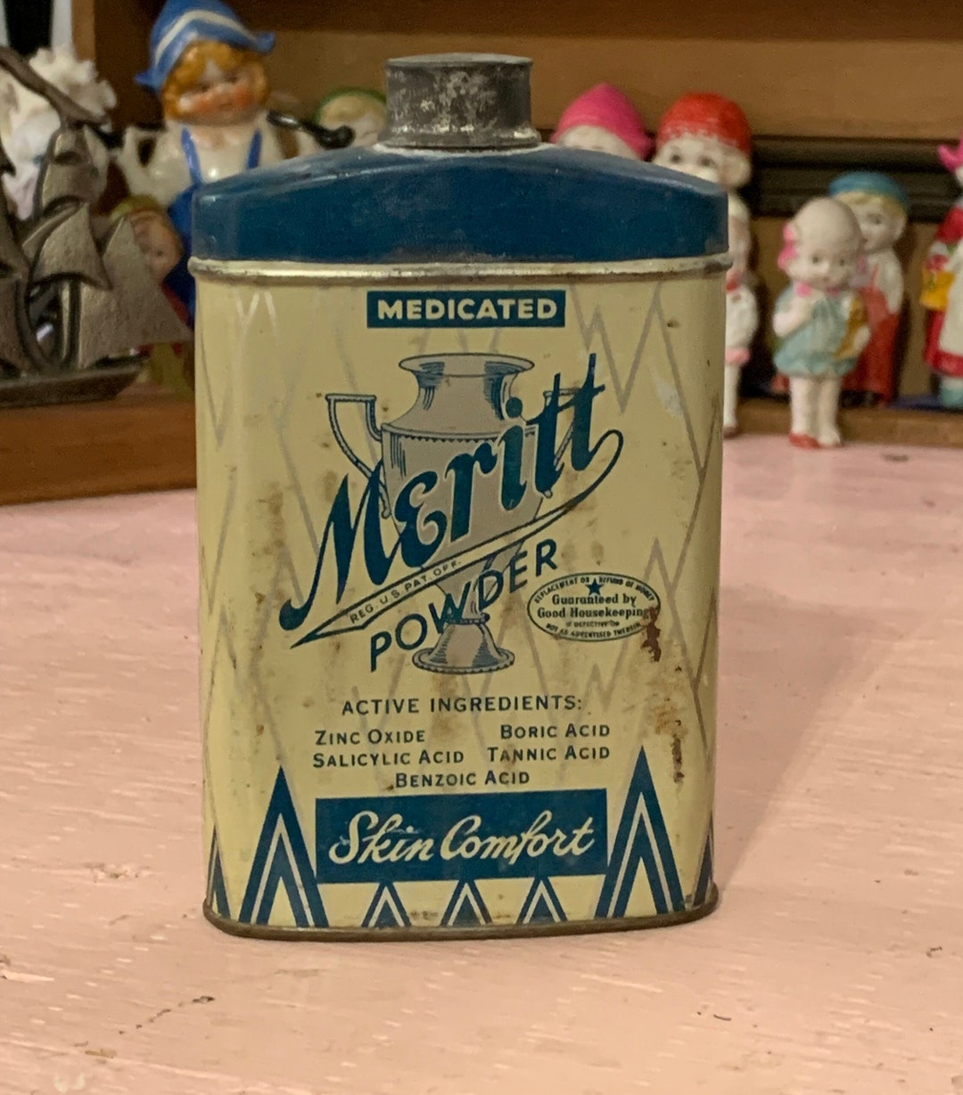 Vintage Pharmacy Tin 1930s 1940s. Designs and Wordage Still Visible on ...