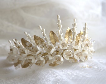 Cherry blossom headpiece. Bridal crown. Gold headpiece. Floral | Etsy