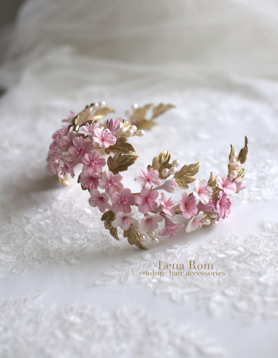Cherry Blossom Headpiece. Bridal Crown. Gold Headpiece. Floral | Etsy