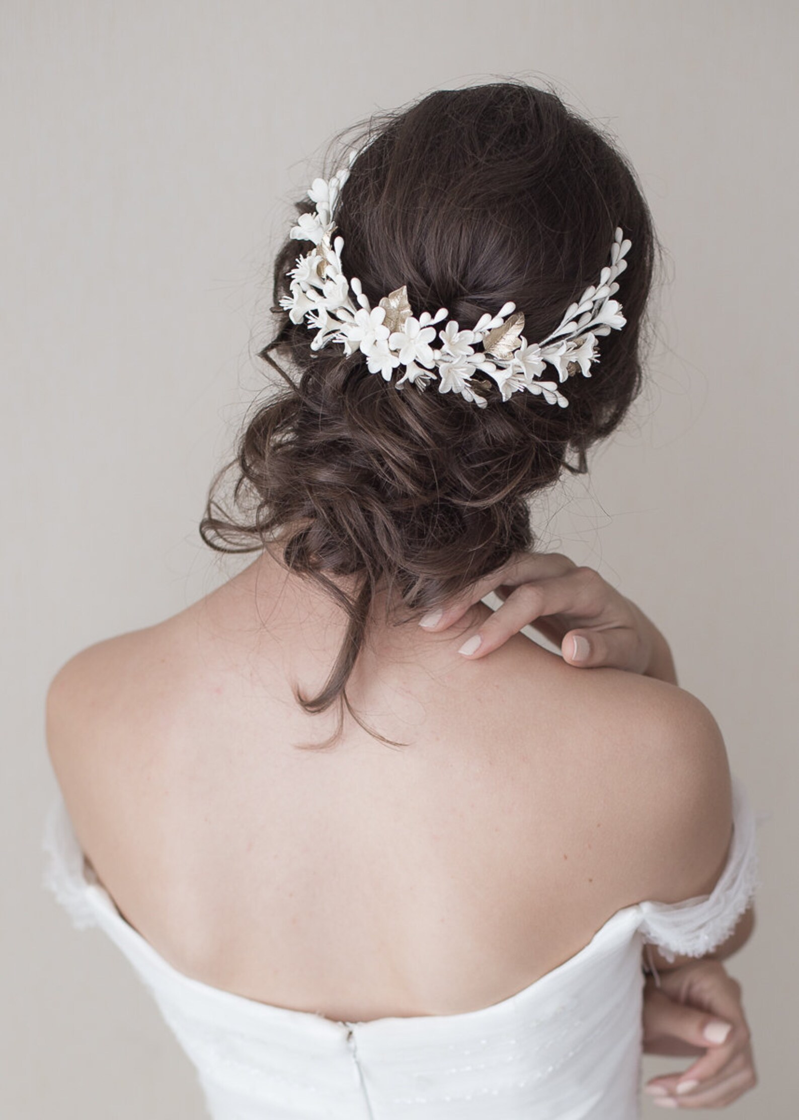 THAIS Bridal Floral Headpiece. Wedding Floral Headpiece.blossoms Back ...