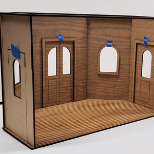 MINIATURE ROOM HOUSE Round Arched Door and Window 1/12 Scale Wooden ...