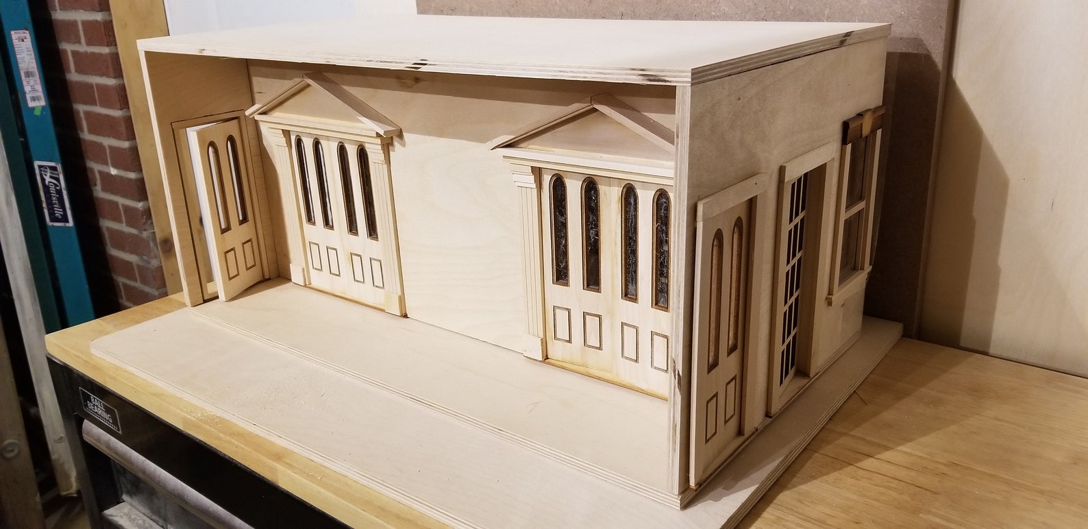 Dollhouse roombox kit with double doors and windows playwood | Etsy