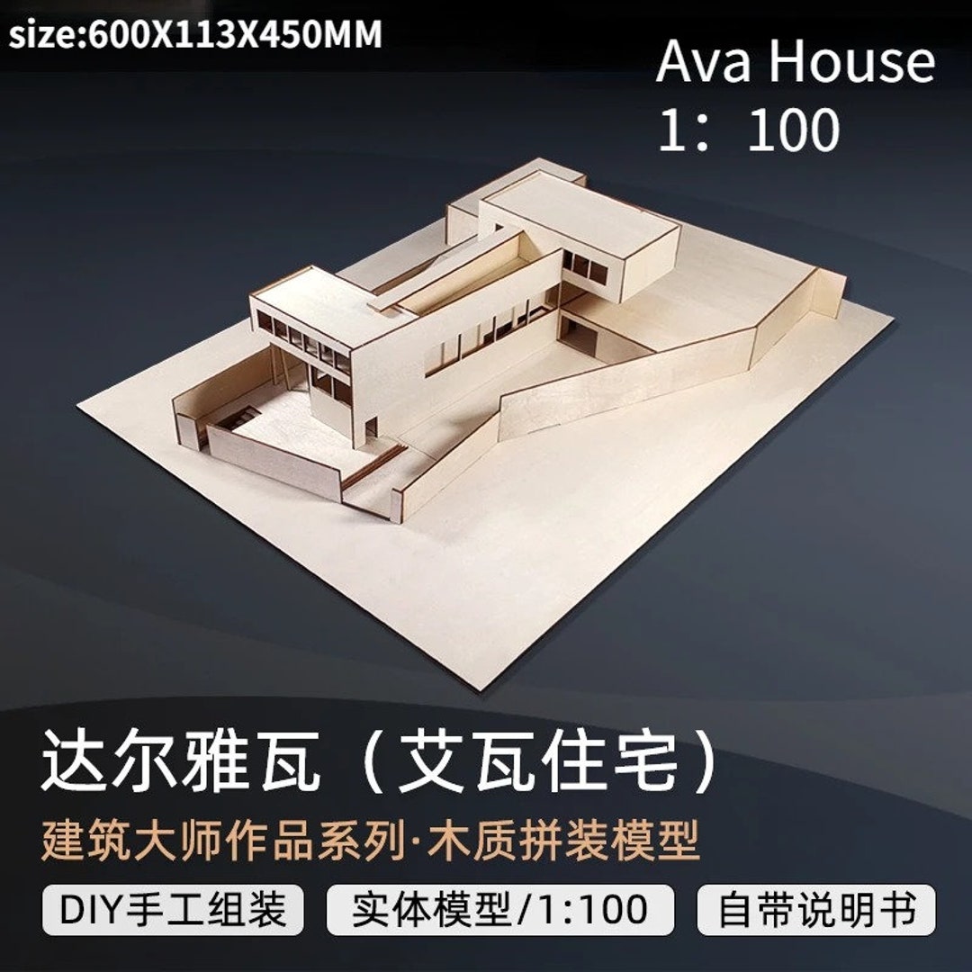 1:100 Scale Miniature House Model Kit Wooden Architectural Mini Model ...
