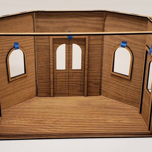 MINIATURE ROOM HOUSE Round Arched Door and Window 1/12 Scale Wooden ...