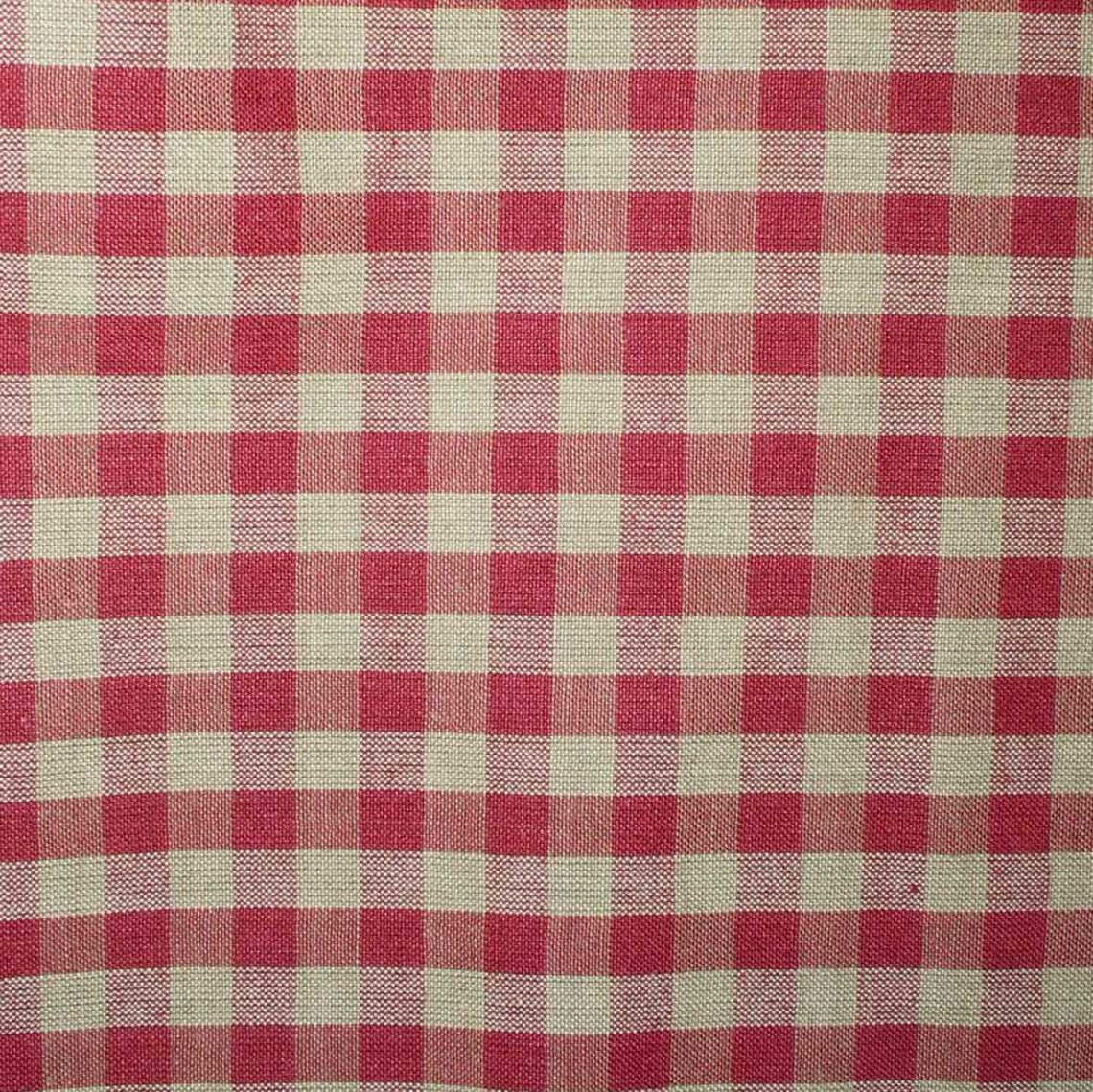 Berry Red And Tan Check Homespun Valances Tiers Valances Runners Etsy
