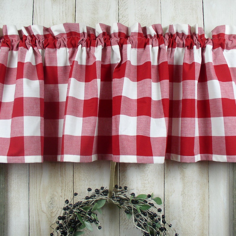 Red Kitchen Curtains - Etsy