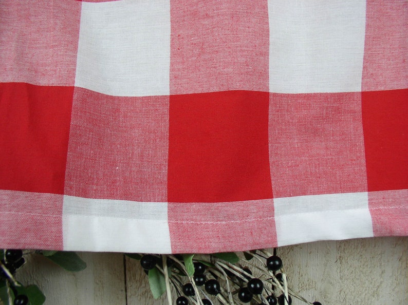Red and White 3 Buffalo Check Homespun Valances Tiers - Etsy