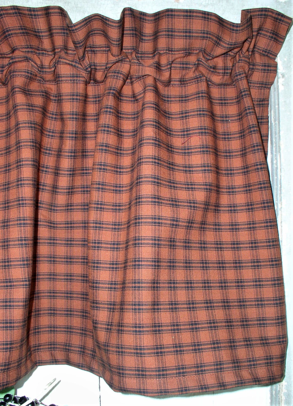 Burnt Orange and Black Homespun Valances Tiers Runners Napkins - Etsy