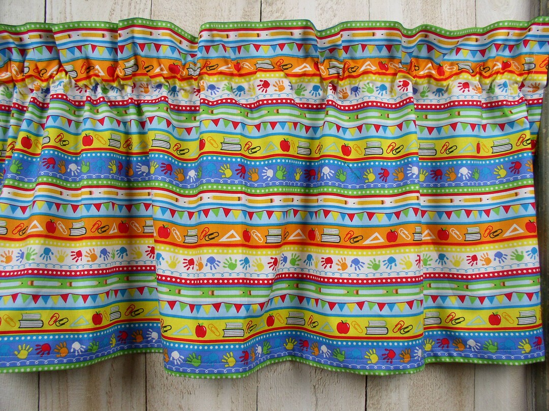 SCHOOL SUPPLIES Classroom Valance - CLEARANCE - Homeschool Valance ...