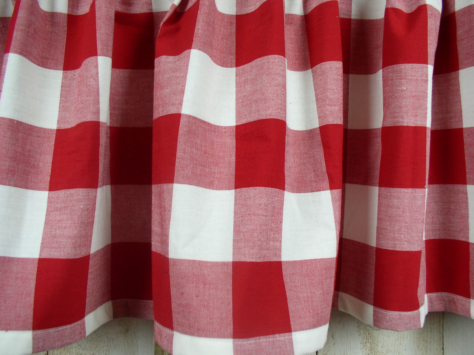 Red and White 2 Buffalo Check Homespun Valances Tiers - Etsy