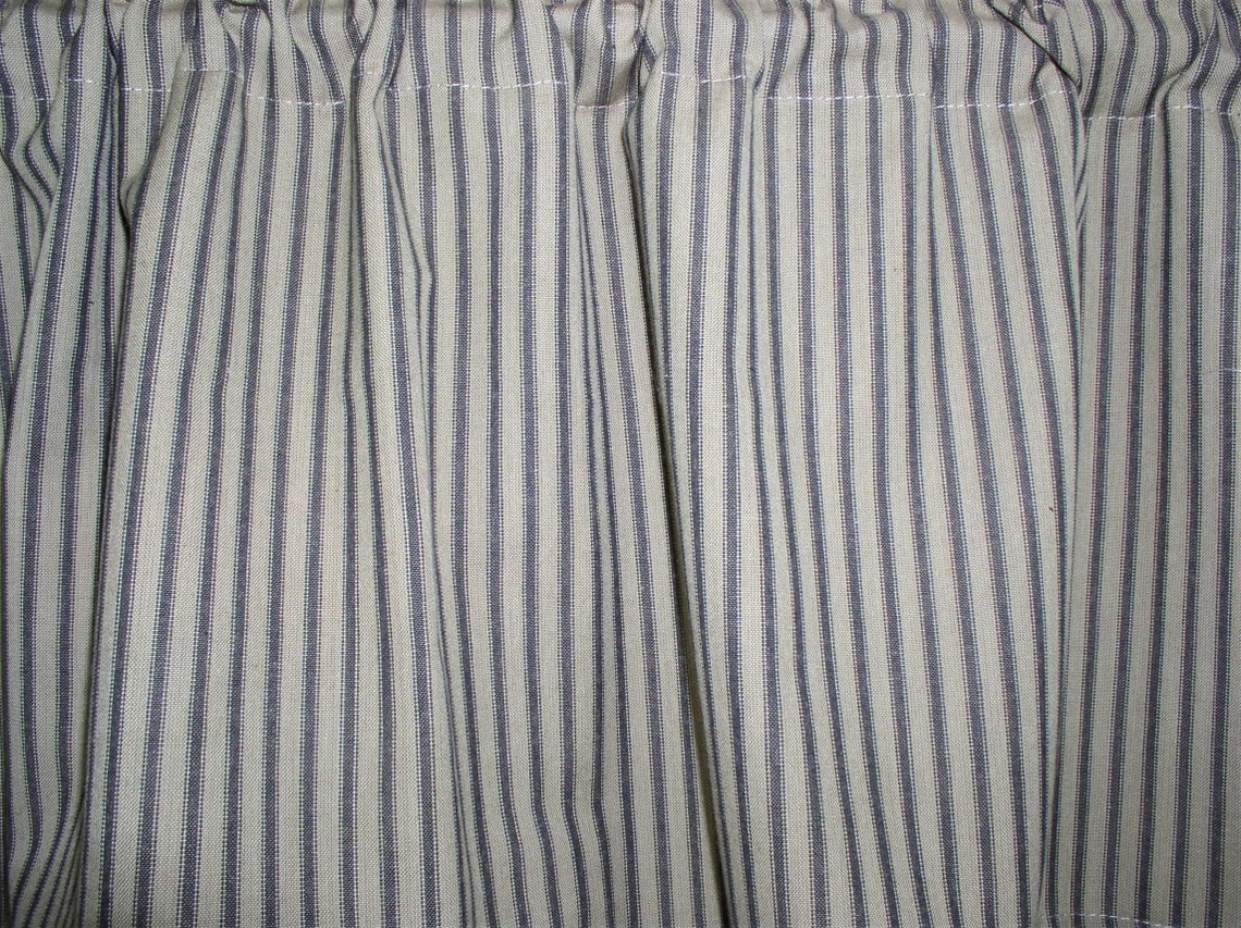 Black Khaki Ticking Homespun Valance Tiers Runners Farmhouse - Etsy