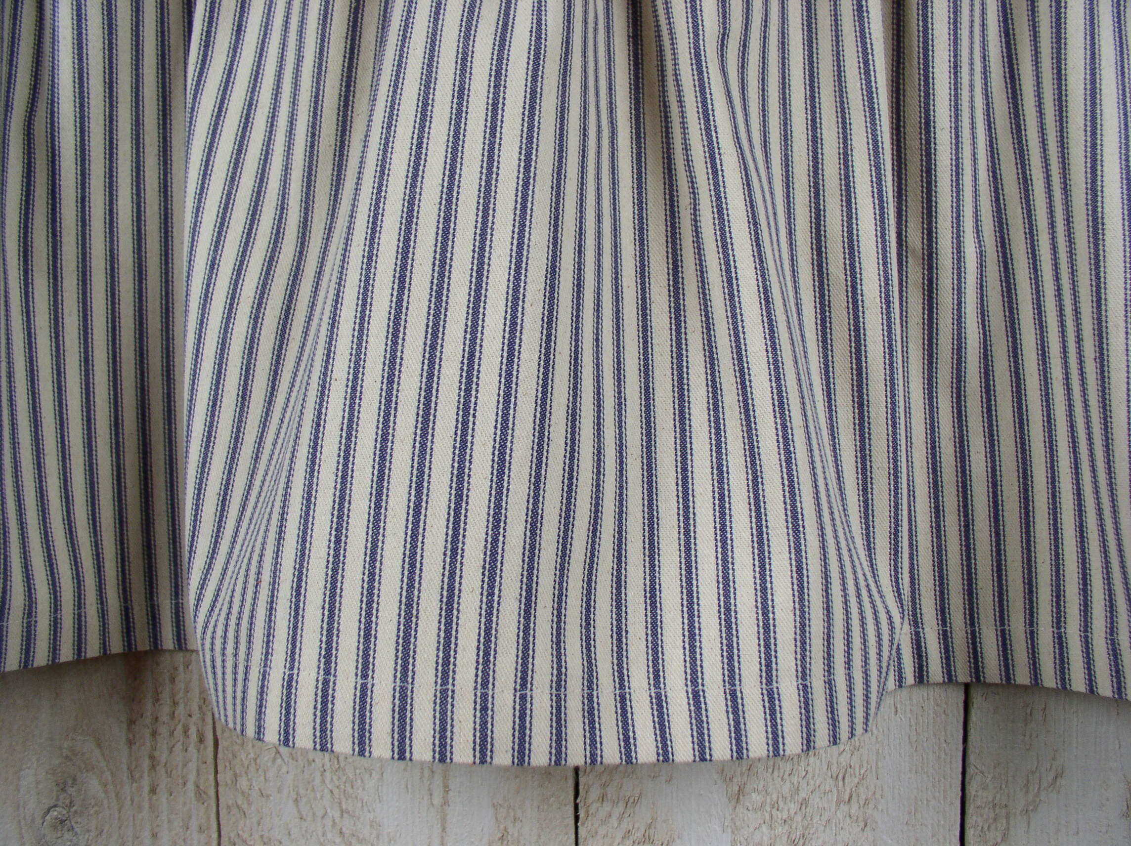 Navy & off White Vintage Style Ticking Valances CLEARANCE END of BOLT ...