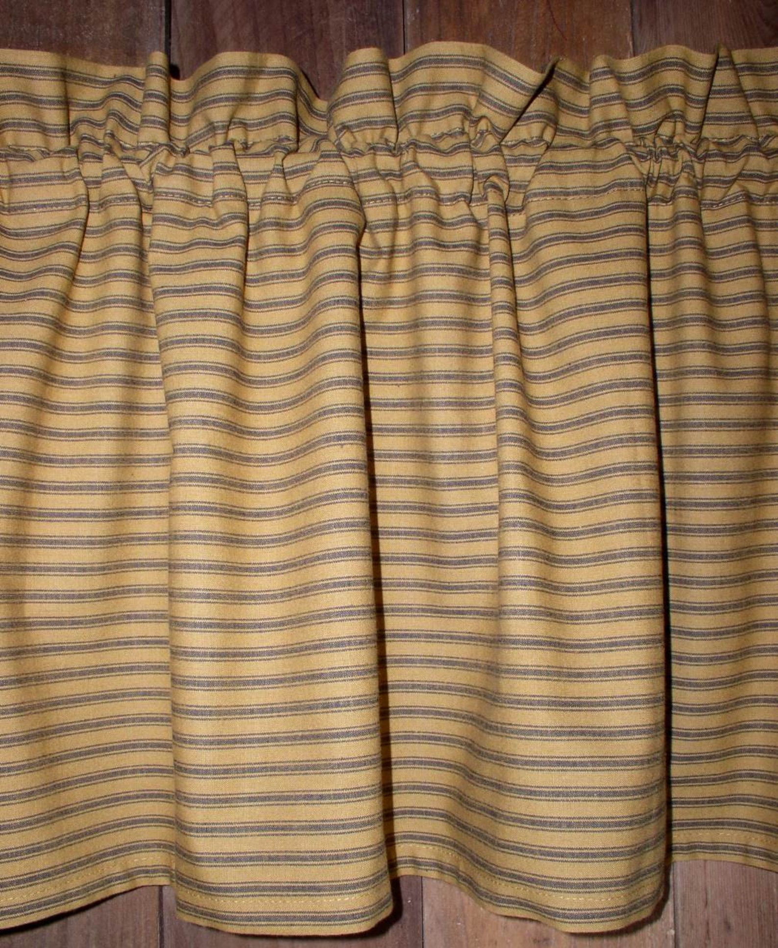 Mustard Yellow Valance Ticking Homespun Valances Tiers Runners - Etsy