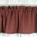 Ticking Valances and Curtains Country Red and Tan Homespun Americana ...