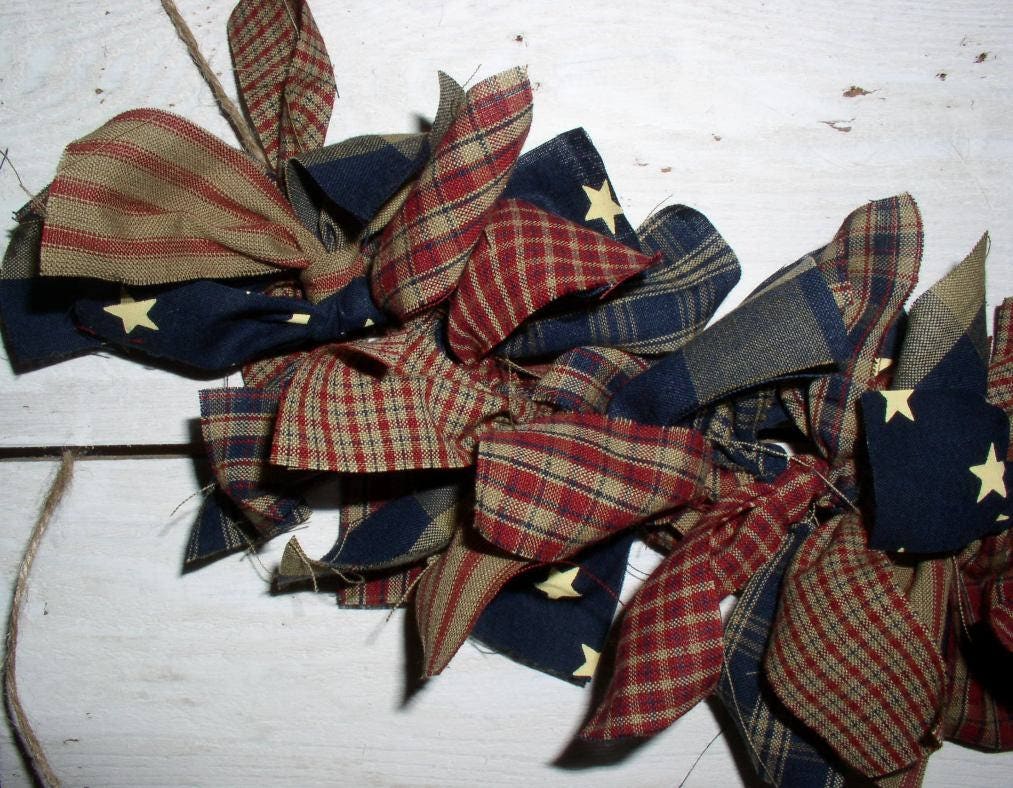 DIY KIT - Primitive Americana Rag Garland Kit With Pre-cut Strips ...