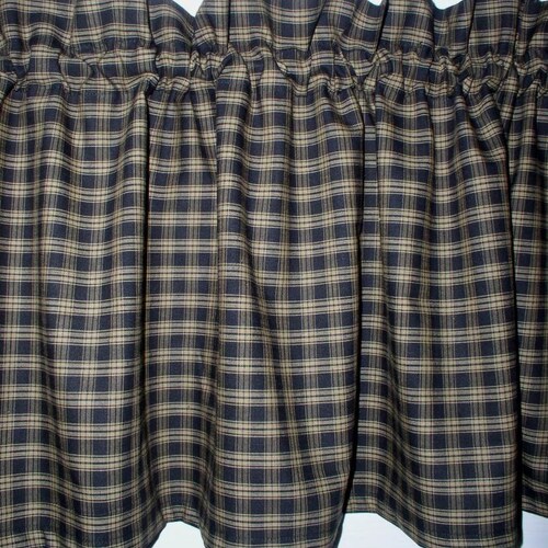 Black Plaid Homespun Valances Tiers Runners Napkins Primitive - Etsy