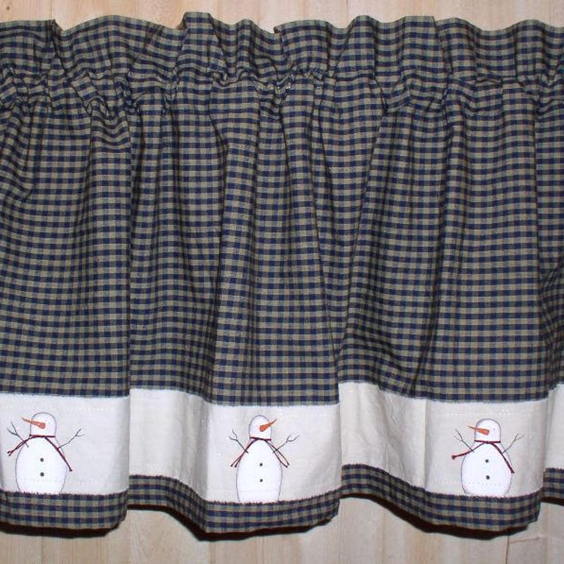 Snowman Curtains Valance - Etsy