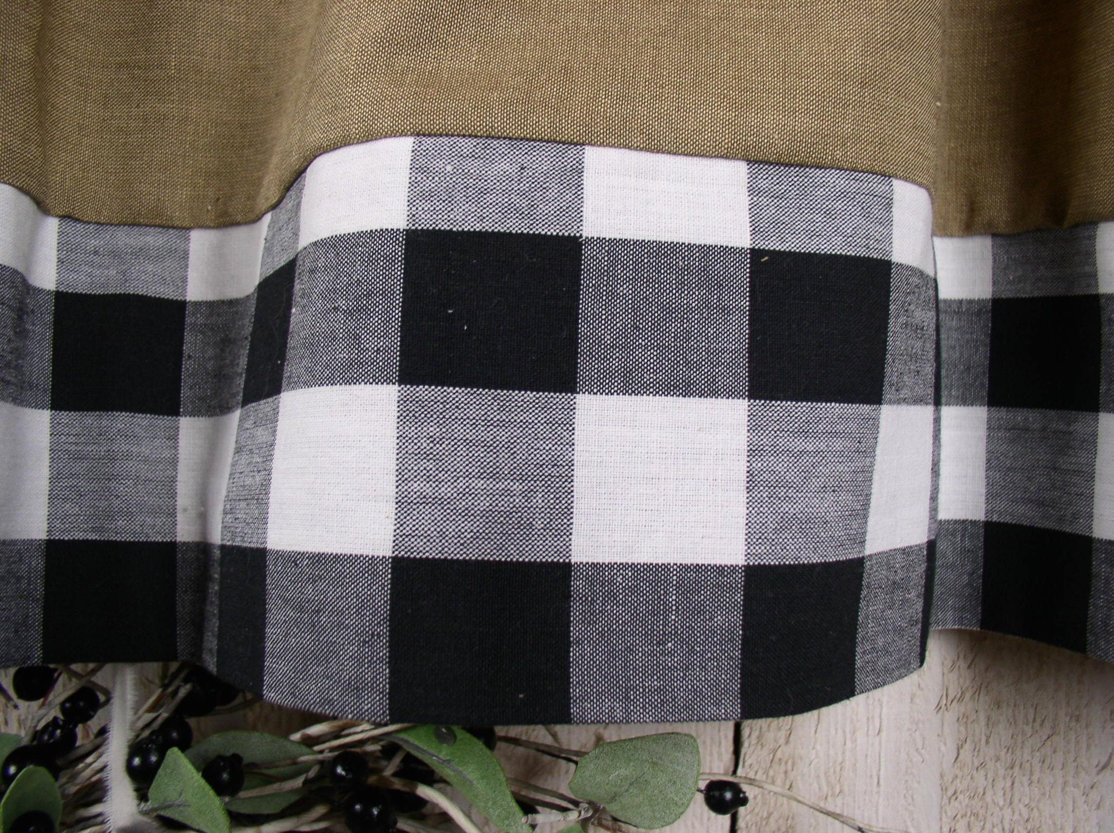 Black and White Buffalo Check Valances Homespun Valance Farmhouse ...