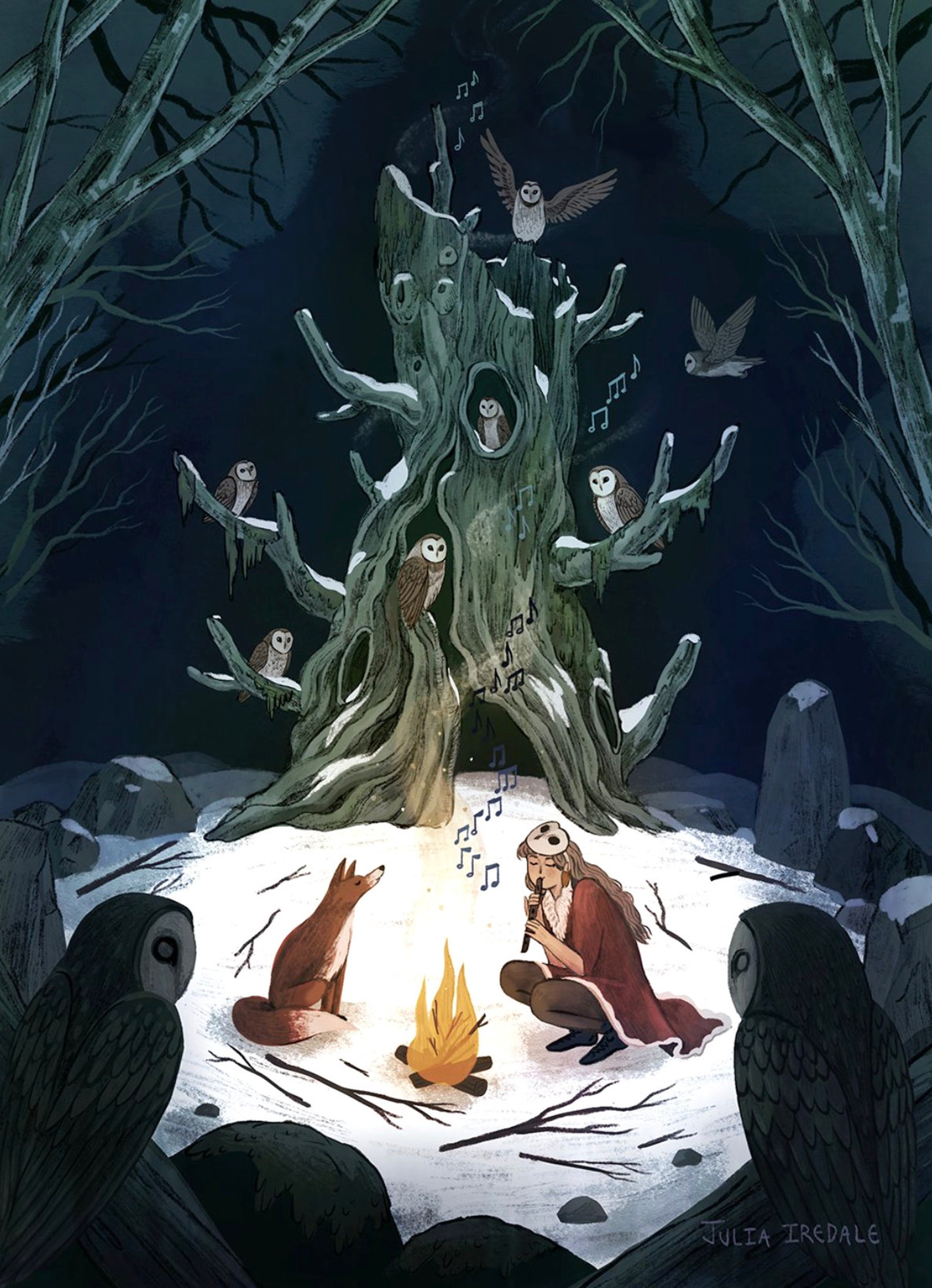 Art Print - the Owl Summoner | Wall Decor - Fairy Tale Art - Fantasy ...