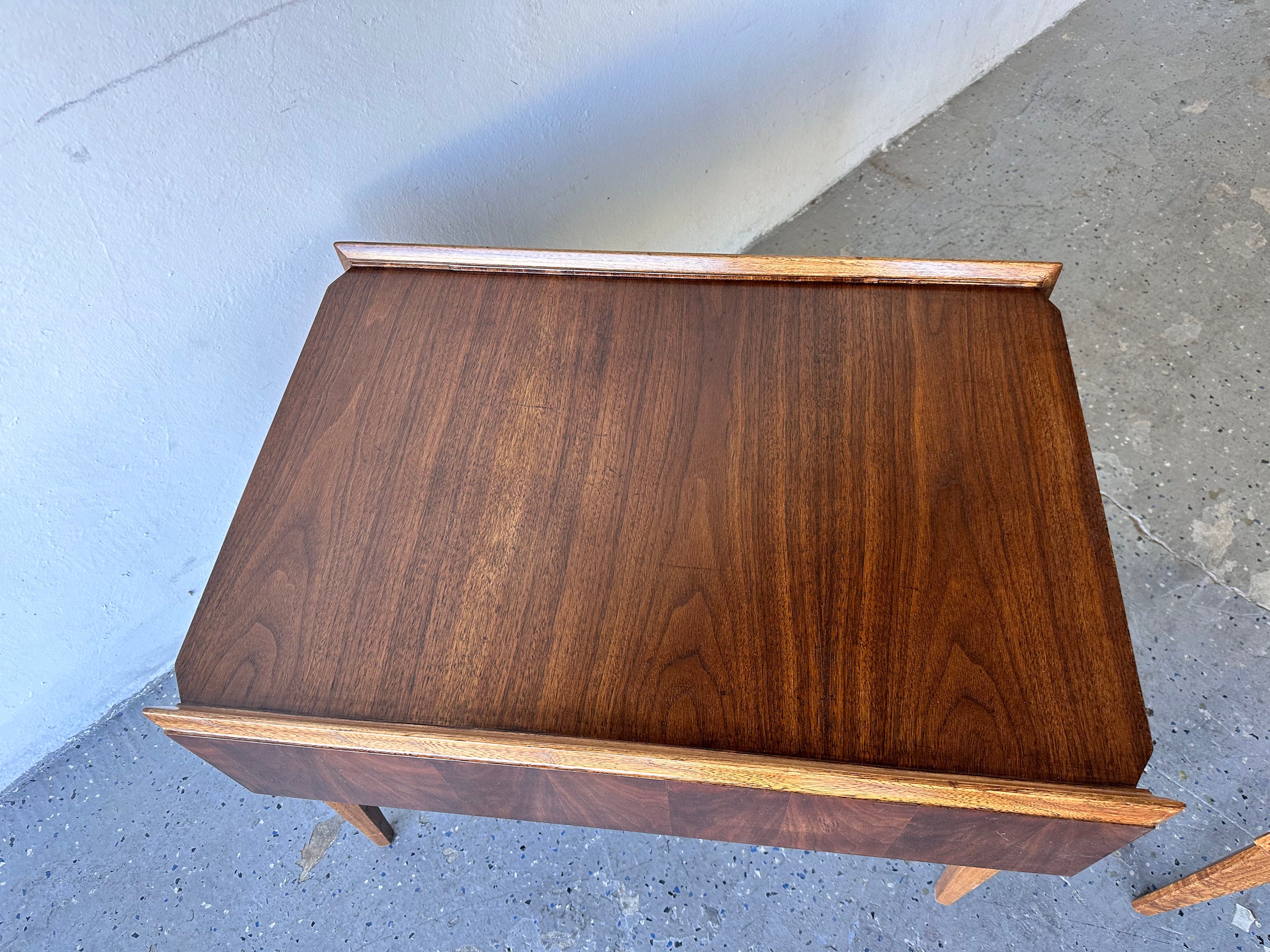 Mid Century Modern Walnut End Tables First Edition Collection by Lane ...