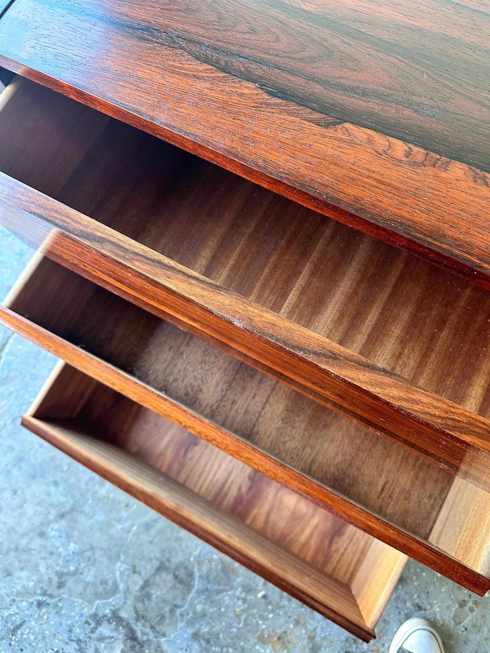 Nine Drawer Restored Rosewood Mid Century Danish Modern Large Dresser ...