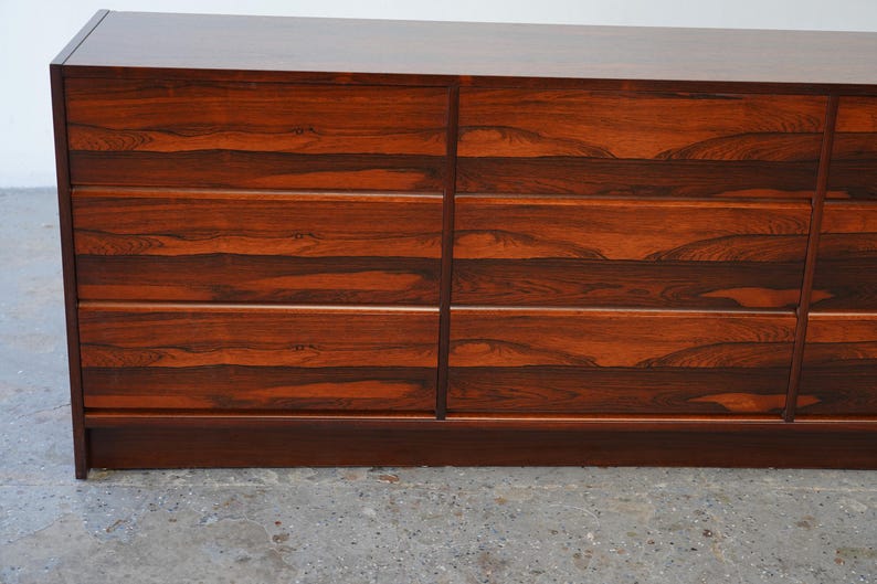Nine Drawer Restored Rosewood Mid Century Danish Modern Large Dresser ...