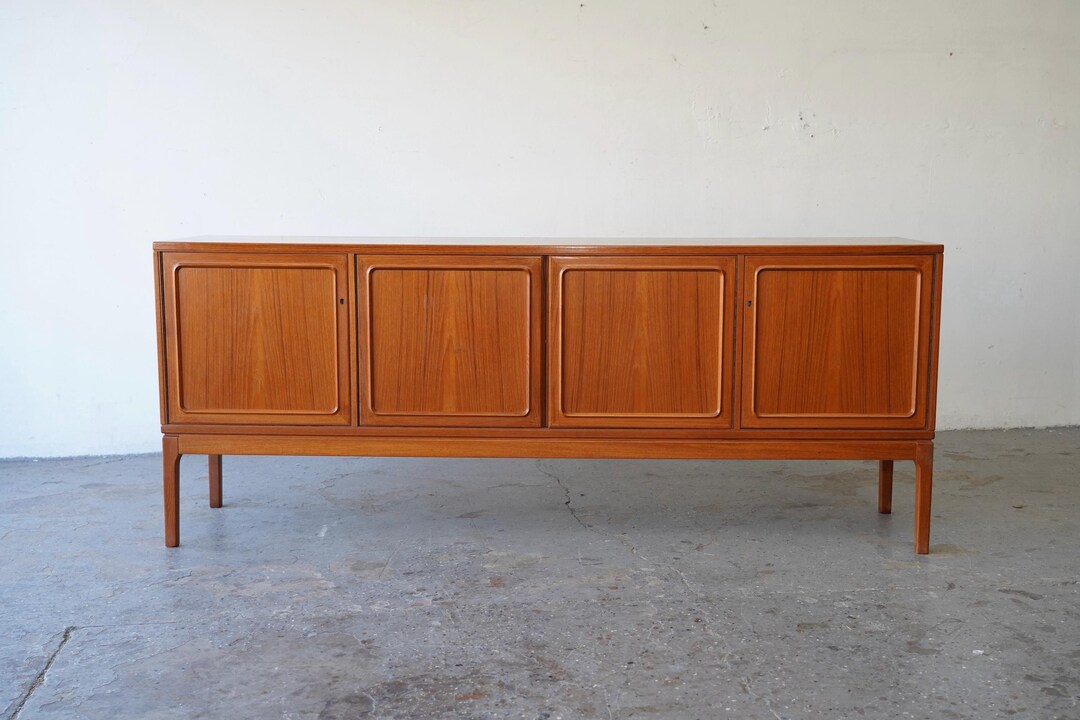 Beautiful Mid Century Danish Modern Teak Credenza W/ Skeleton Key ...