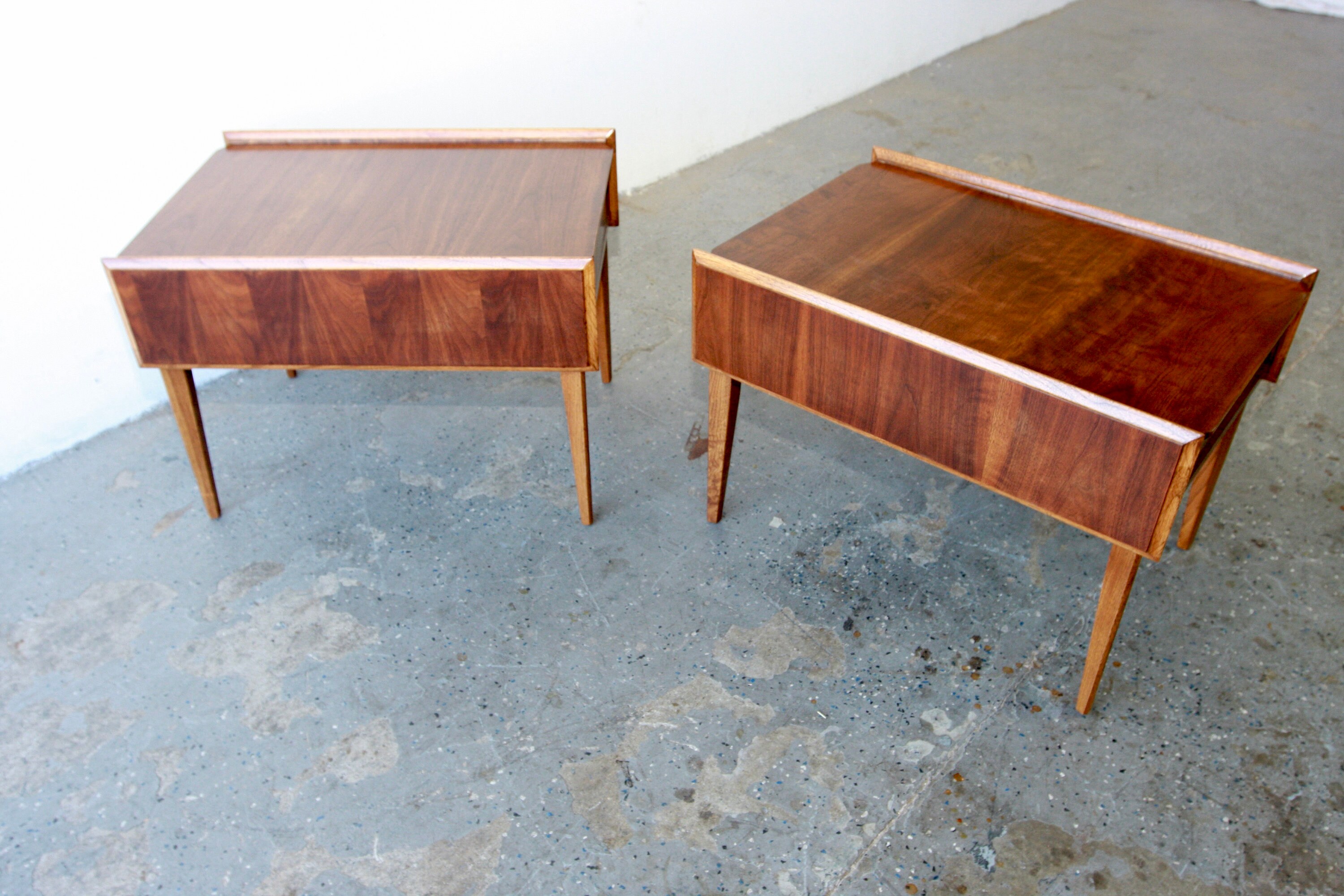 Mid Century Modern Walnut End Tables First Edition Collection by Lane ...