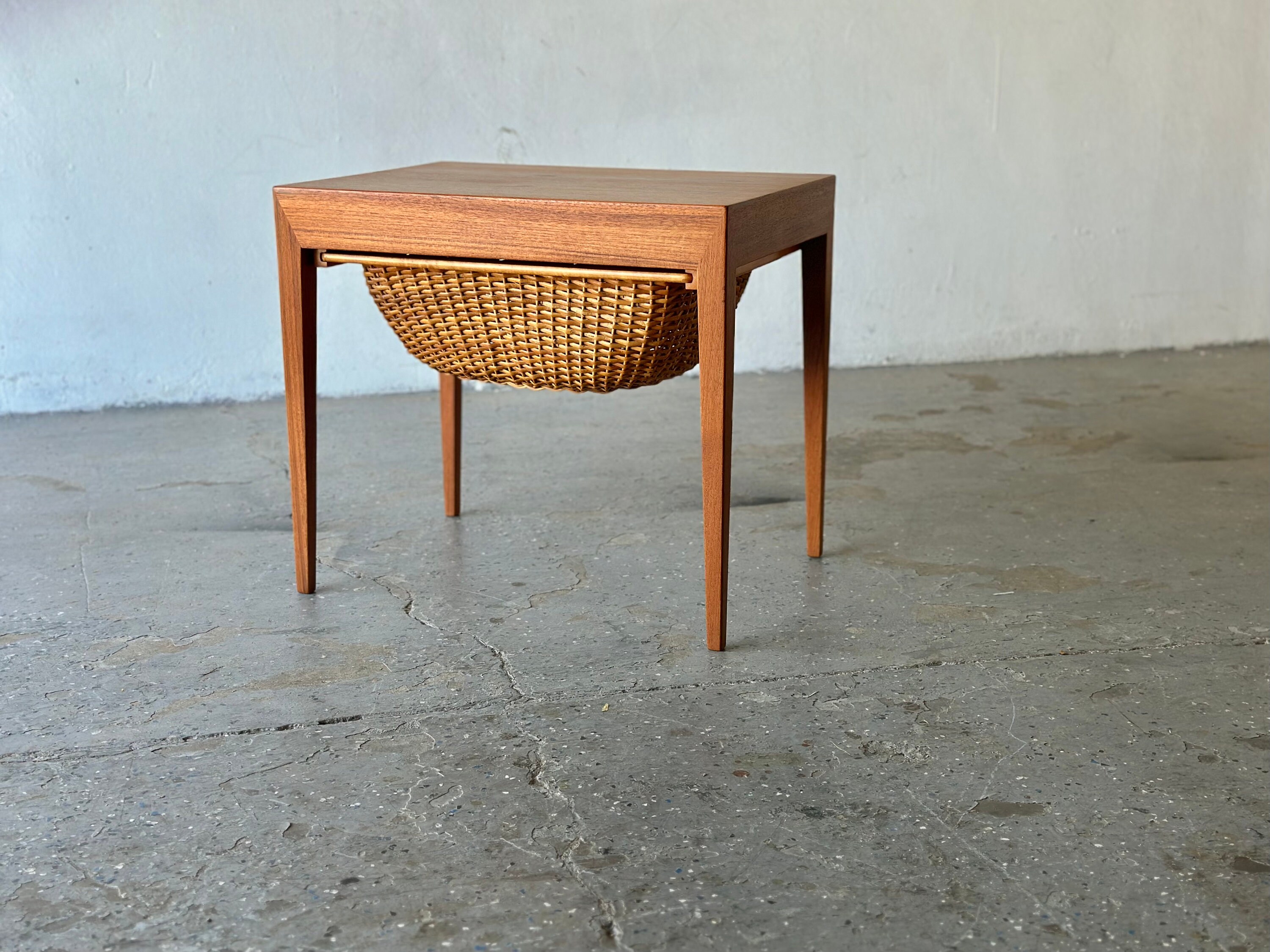 1950s Severin Hansen Danish Mid Century Modern Teak Sewing Table Etsy