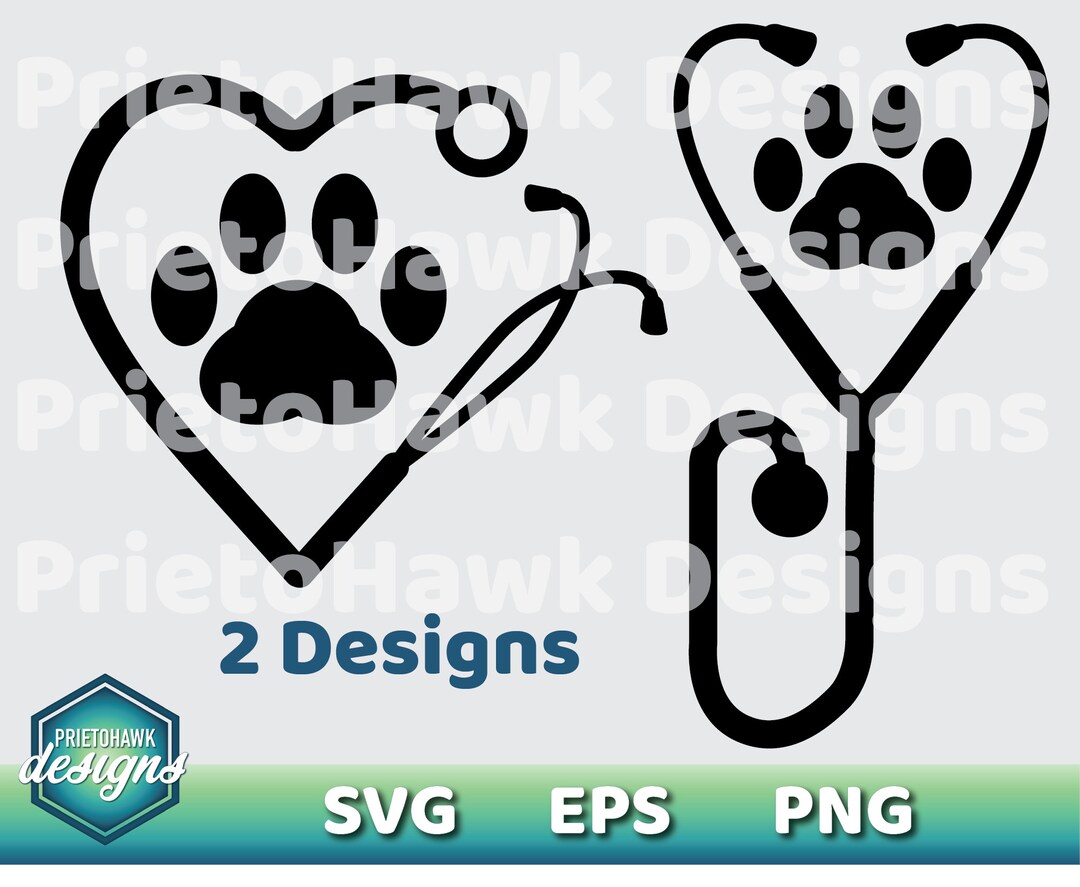 Veterinarian SVG / Vet Tech SVG / Stethoscope Paw Print / Animal Lover ...