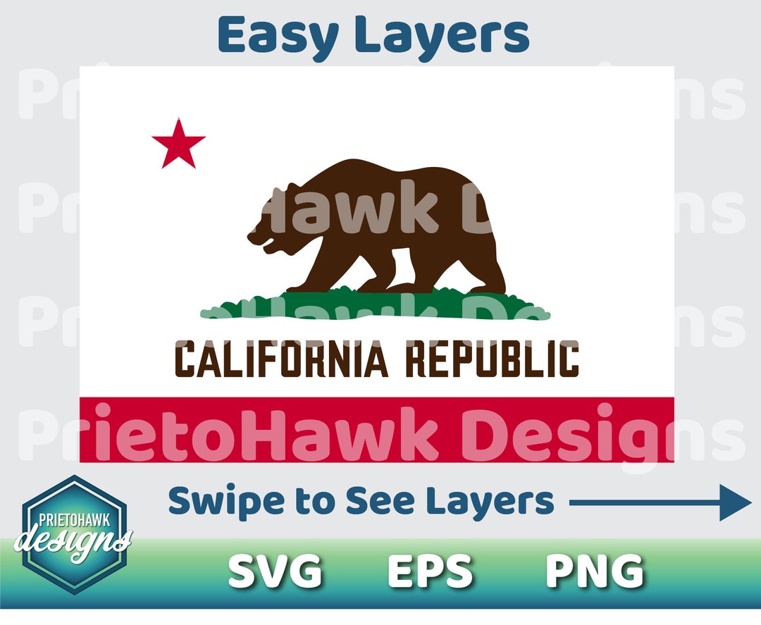 California State Flag SVG / Grizzly Bear / Bear Flag Republic / Vector ...