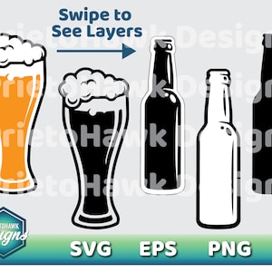 Beer Glass and Beer Bottle SVG / Beer SVG / Vector / Cutting File ...