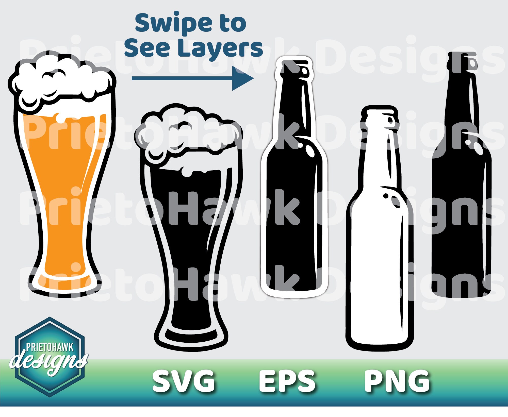 Beer Glass and Beer Bottle SVG / Beer SVG / Vector / Cutting - Etsy UK