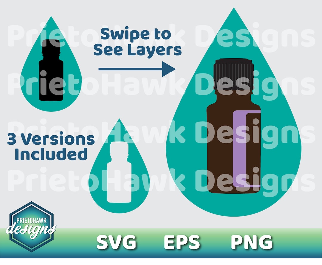 Essential Oil Bottle in Drop SVG / Doterra Bottle / EO / Oil Drop ...