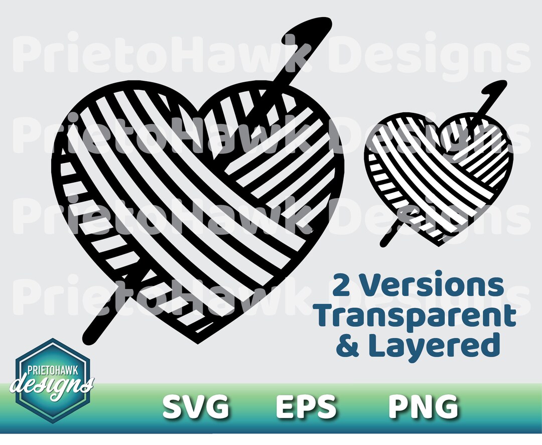 Crochet Yarn Heart SVG / Vector / Cutting File / Cricut / Silhouette ...