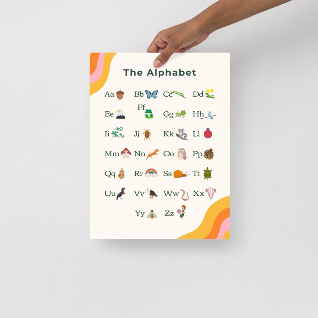 Nature Alphabet Poster: Animal Abc's, Classroom Art Print - Etsy