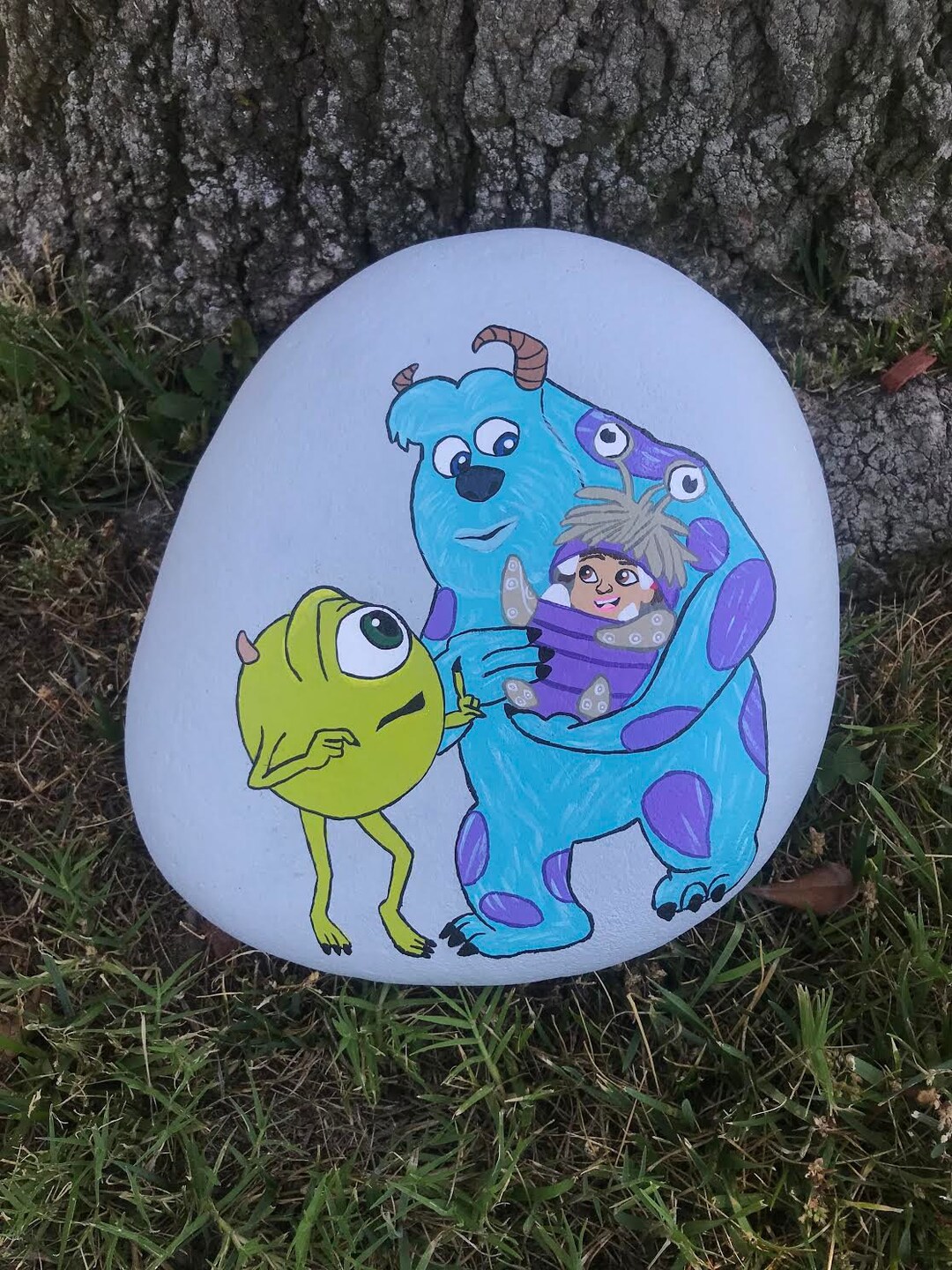 Monster's Inc Hand Painted Rock - Etsy