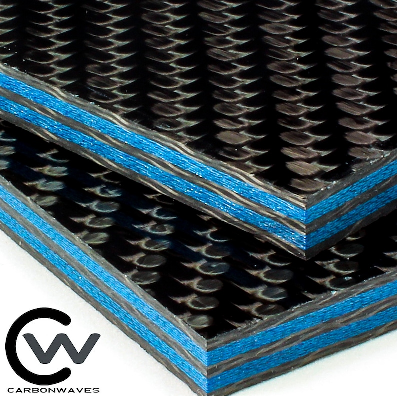 1/4" Blue Metallic Carbon Fiber Knife Scale Set of 2 Carbonwaves Knife ...