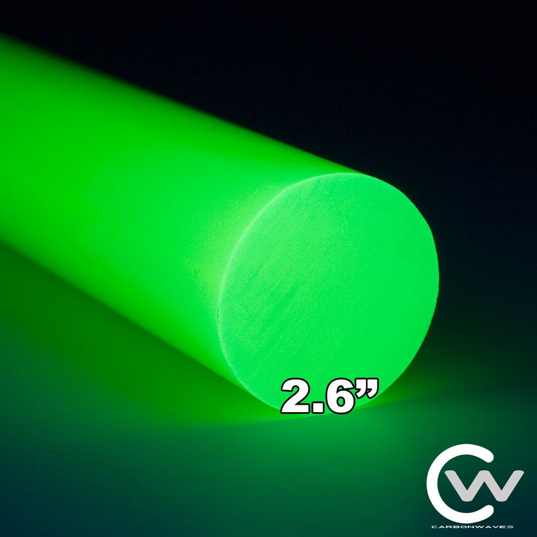 2.6" Ultra Green Turboglow Rod Glow in the Dark by Carbonwaves - Etsy