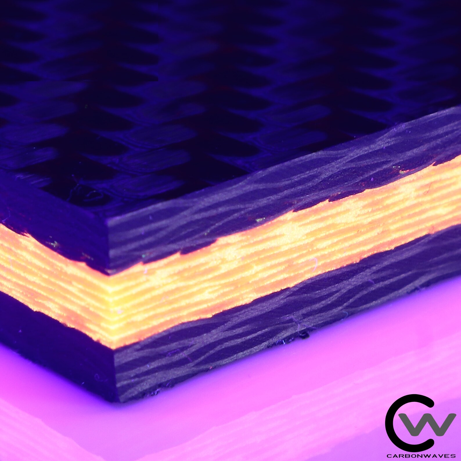 3/8" Fire Glowwaves Carbon Fiber Plate Carbonwaves Glow in the Dark ...