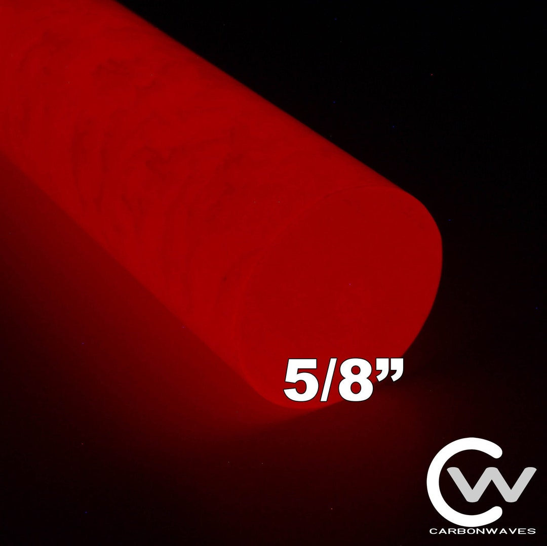 5/8" Ruby Red Glow in the Dark Rod Turboglow Carbonwaves - Etsy