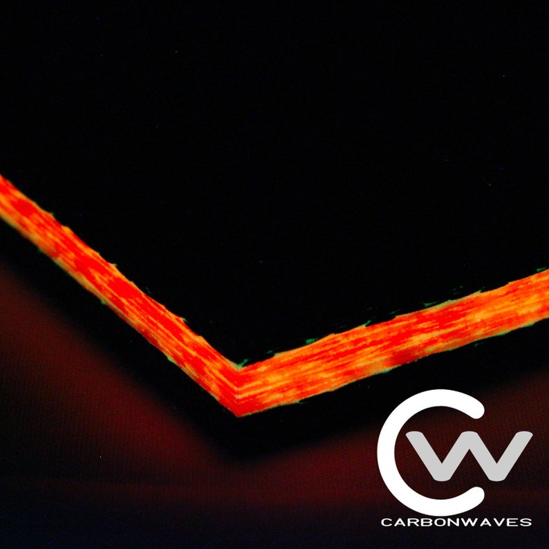 3/8" Fire Glowwaves Carbon Fiber Plate Carbonwaves Glow in the Dark ...