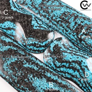 1/4" Lab Turquoise Rockybeach Carbon Fiber Plate Carbonwaves 4 Layers ...